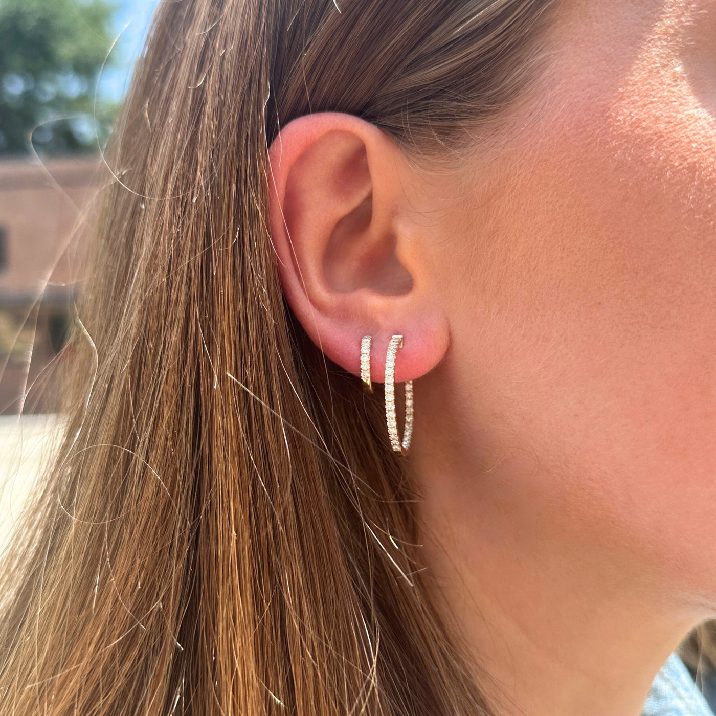 Small Diamond Hoops – Lindsey Leigh Jewelry
