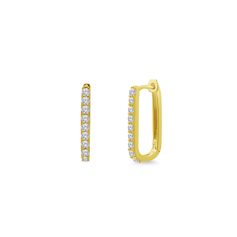 Small Rectangular Diamond Hoops – Lindsey Leigh Jewelry