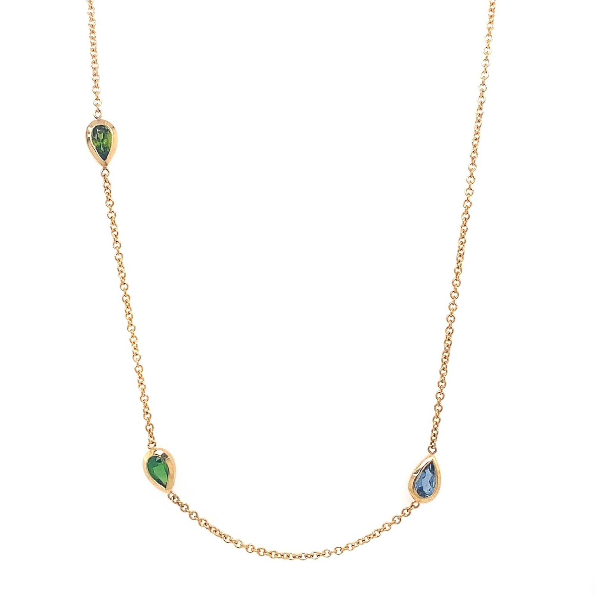 Birthstone Bezel Pear Necklace – Lindsey Leigh Jewelry