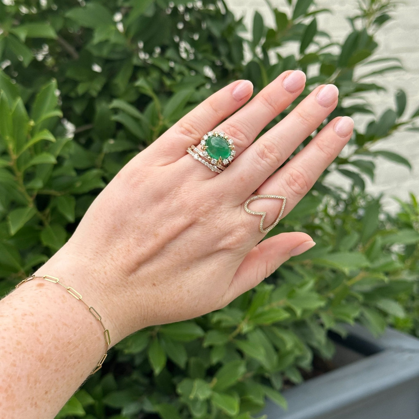 Cabochon Gemstone & Diamond Halo Ring – Lindsey Leigh Jewelry