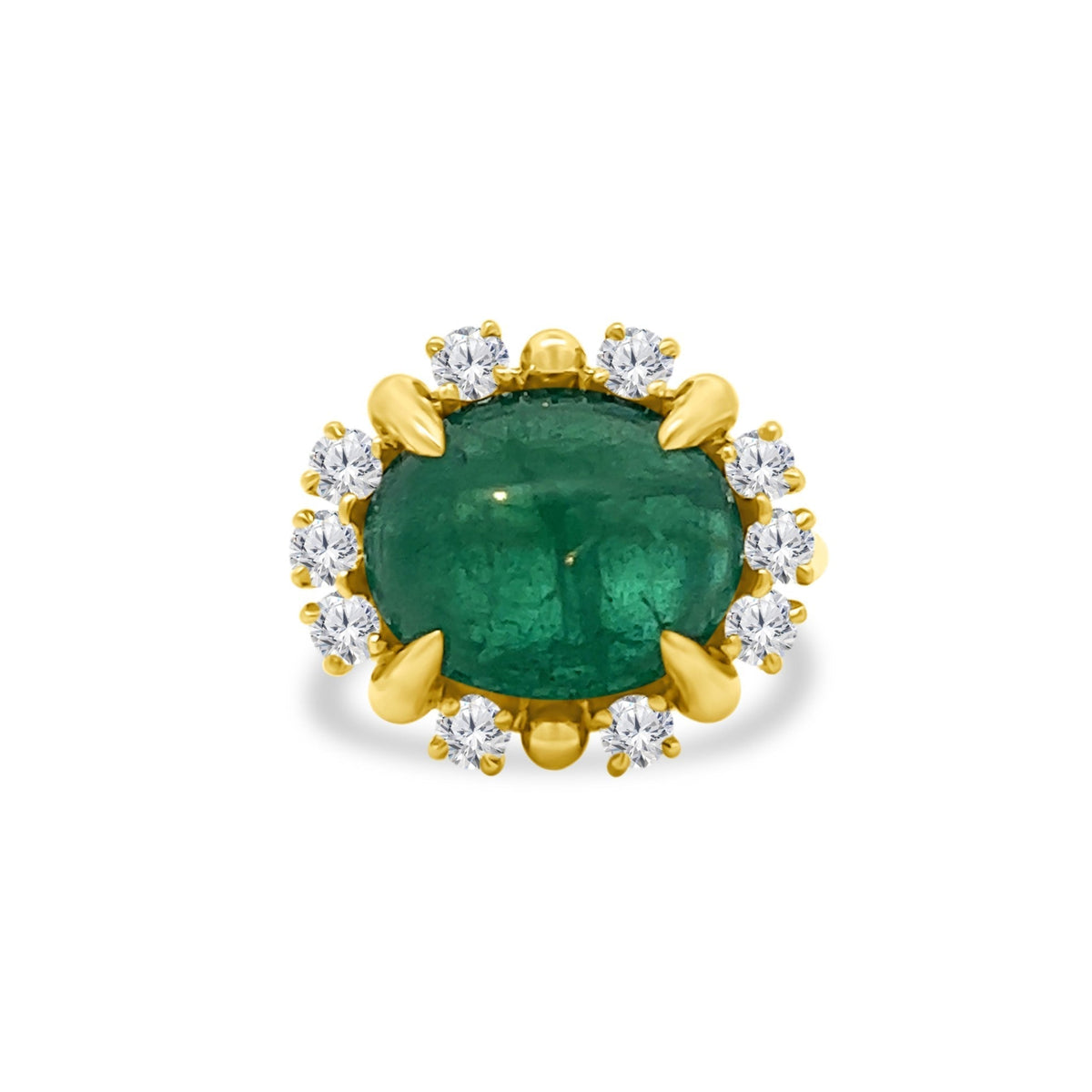 Cabochon Gemstone & Diamond Halo Ring – Lindsey Leigh Jewelry