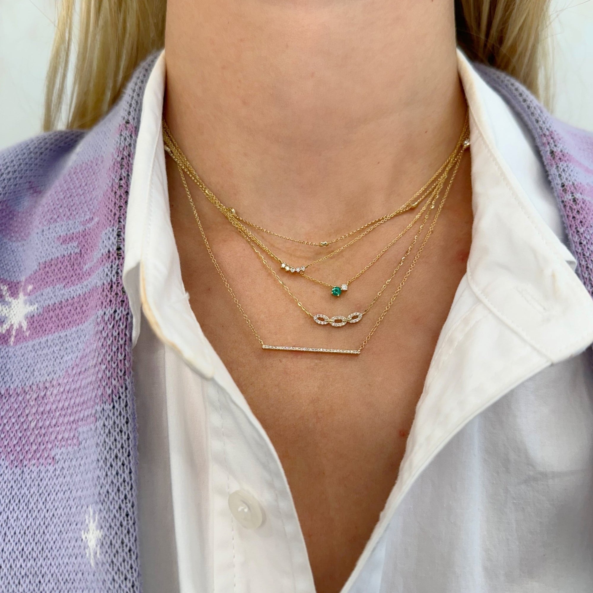 Dainty Diamond Curve Necklace – Lindsey Leigh Jewelry