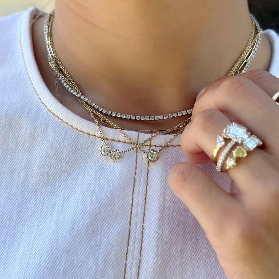Diamond Bezel Necklace – Lindsey Leigh Jewelry