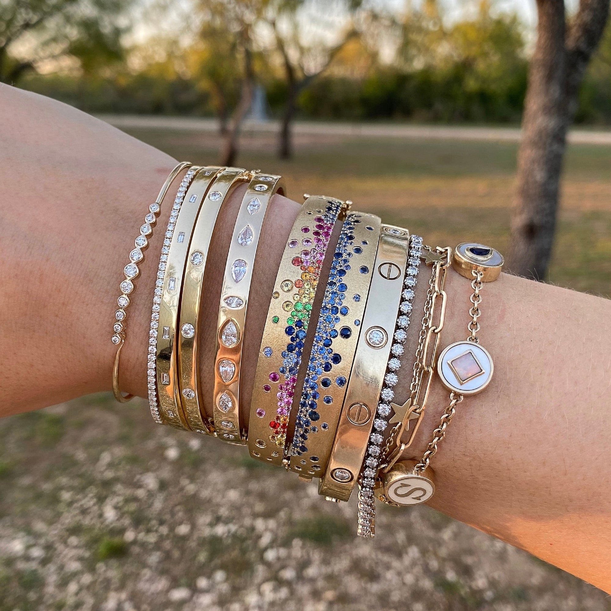 Diamond Hinge Bangle – Lindsey Leigh Jewelry