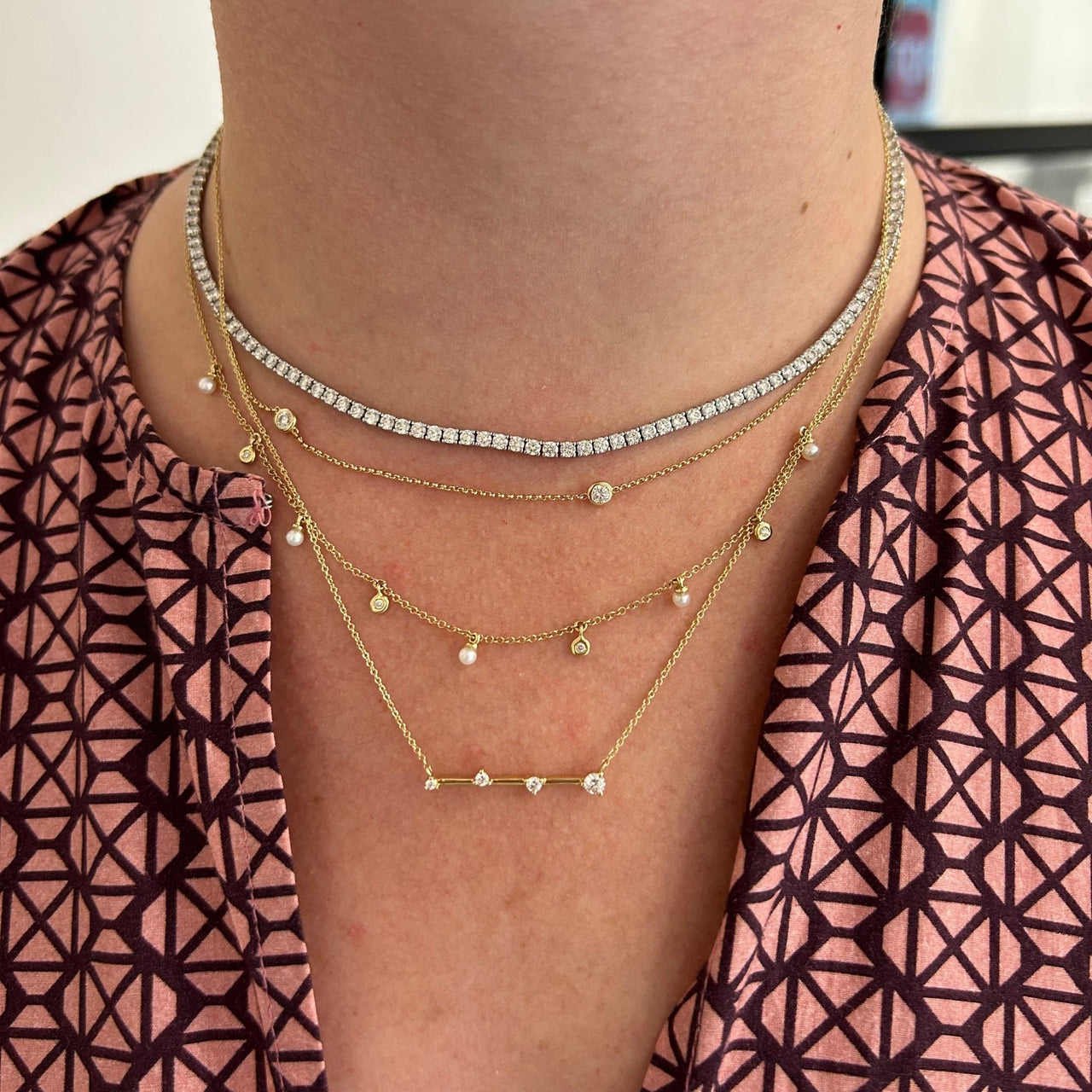 Double Diamond Necklace – Lindsey Leigh Jewelry