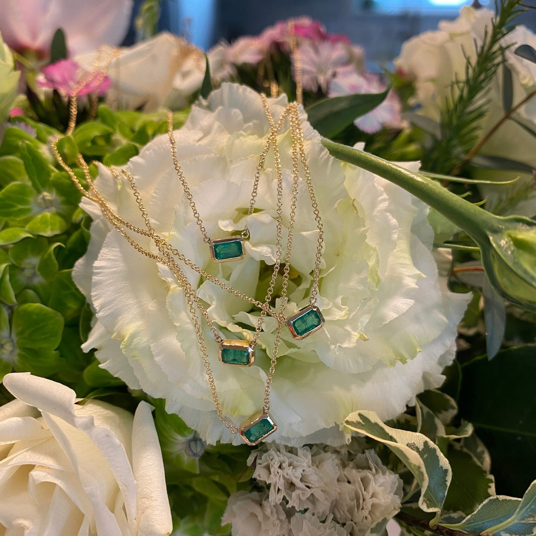 Gemstone Bezel Necklace – Lindsey Leigh Jewelry