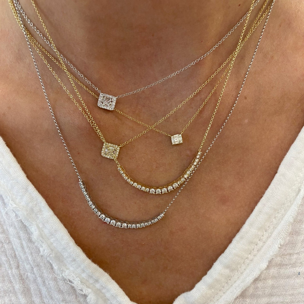 Graduated Basket Set Diamond Necklace – Lindsey Leigh Jewelry