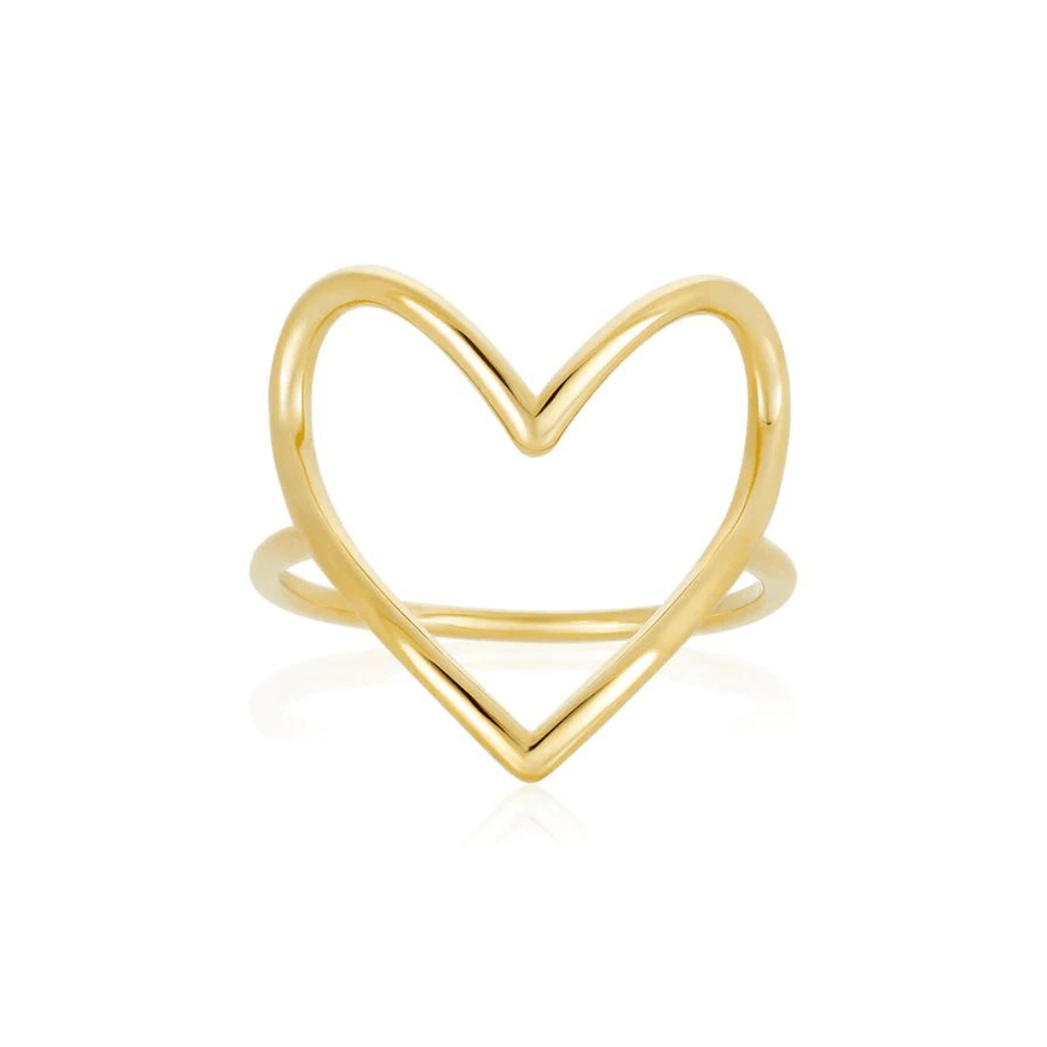 Open Heart Gold Ring – Lindsey Leigh Jewelry
