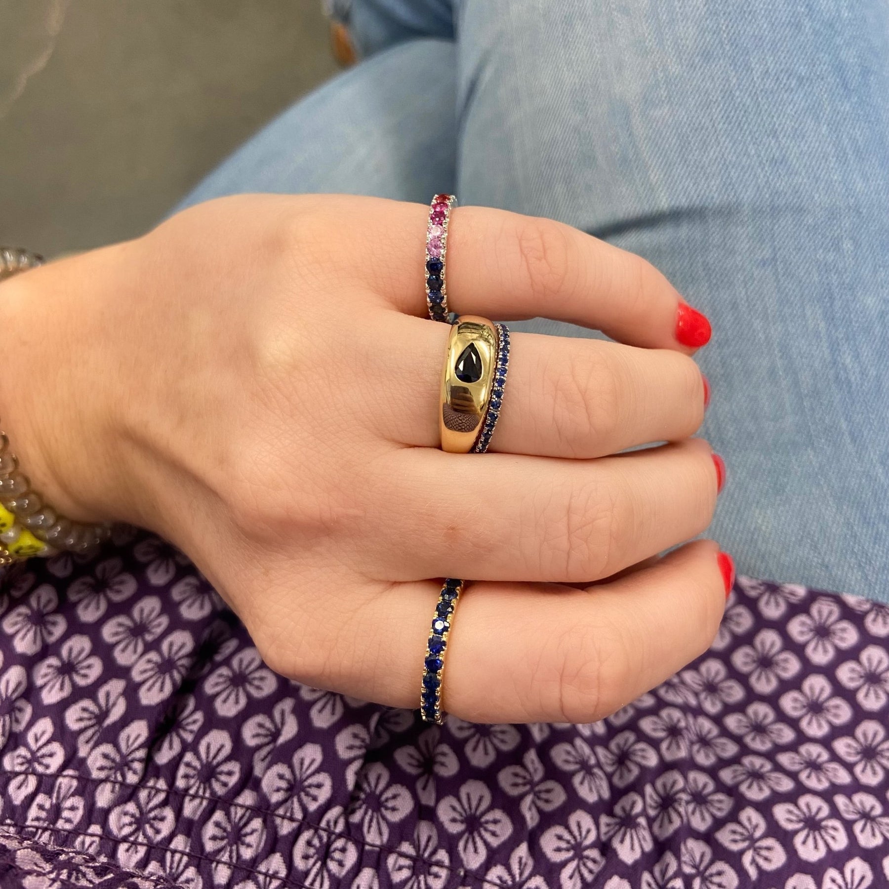 Sapphire Rainbow Ombré Ring – Lindsey Leigh Jewelry