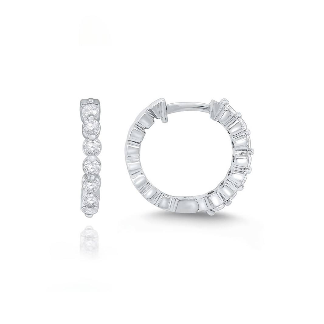 Single Prong Small Diamond Hoop – Lindsey Leigh Jewelry